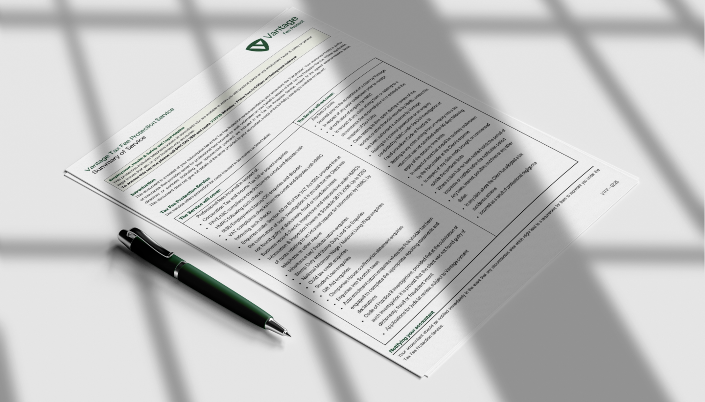 Fee Protection Insurance - Tax Fee Protection - Vantage Fee Protect